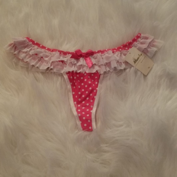 MANDY | Intimates & Sleepwear | Mandy Pink And White Ruffle And Polka ...